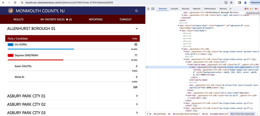 Scraping Election Results Webpages Html Rvest General Posit Community