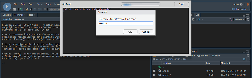 Why does rstudio git gui use password style text box for asking for your github user? - RStudio ...