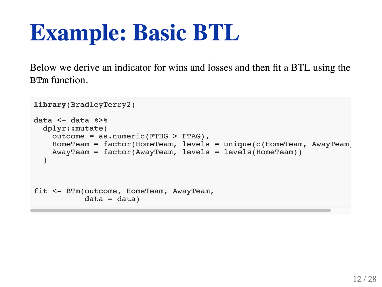 Tidy Examples of Bradley-Terry models? - Machine Learning and Modeling - Posit Community