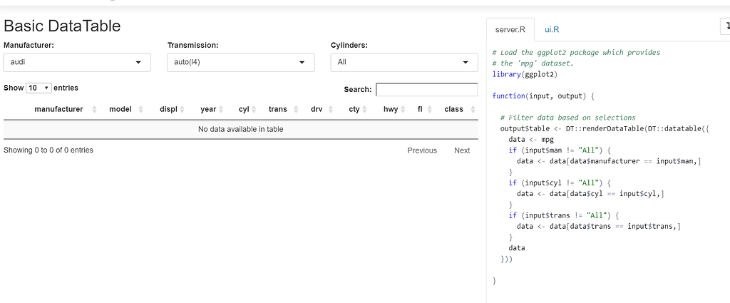 Display only available levels of variables when filtering reactive DT ... Display only available levels of variables when filtering reactive DT ...
