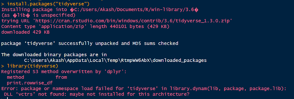 Error 'Tidyverse' for in Rstudio Version 1.2.5033 using R3.6.2 - General - Posit Community