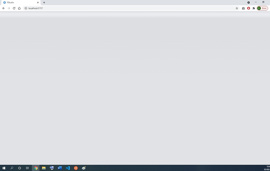 White screen after logging in to rstudio server through localhost 8787 ...