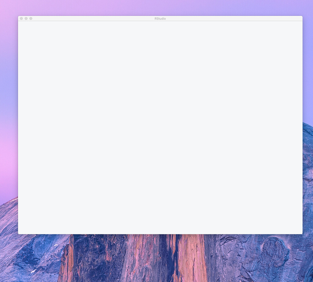 Empty and non-responding GUI on MacOS 10.15.6 - RStudio IDE - Posit ...