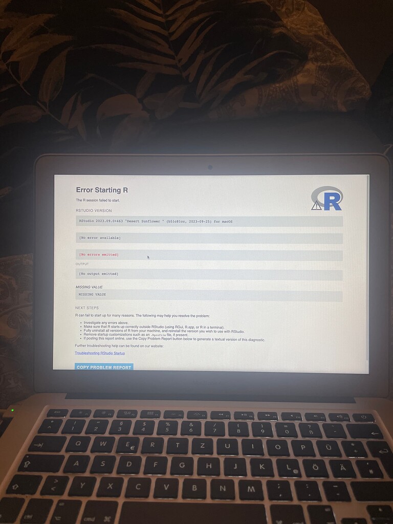 The R session failed to start - RStudio IDE - Posit Community