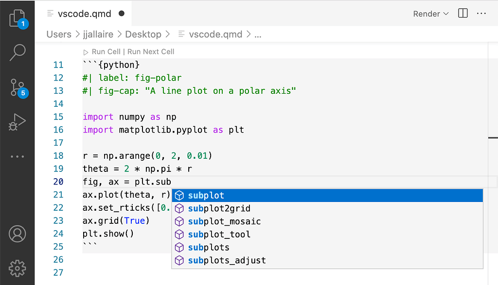 Python completion not working in Quarto for Visual Studio Code - General - Posit Community
