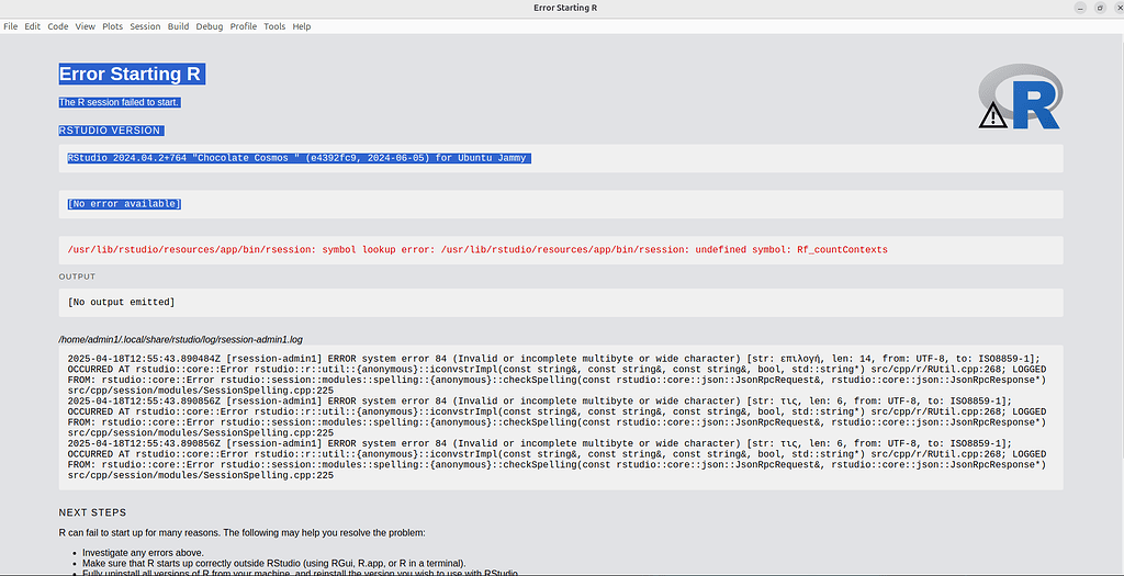 Error Starting R problem - General - Posit Community