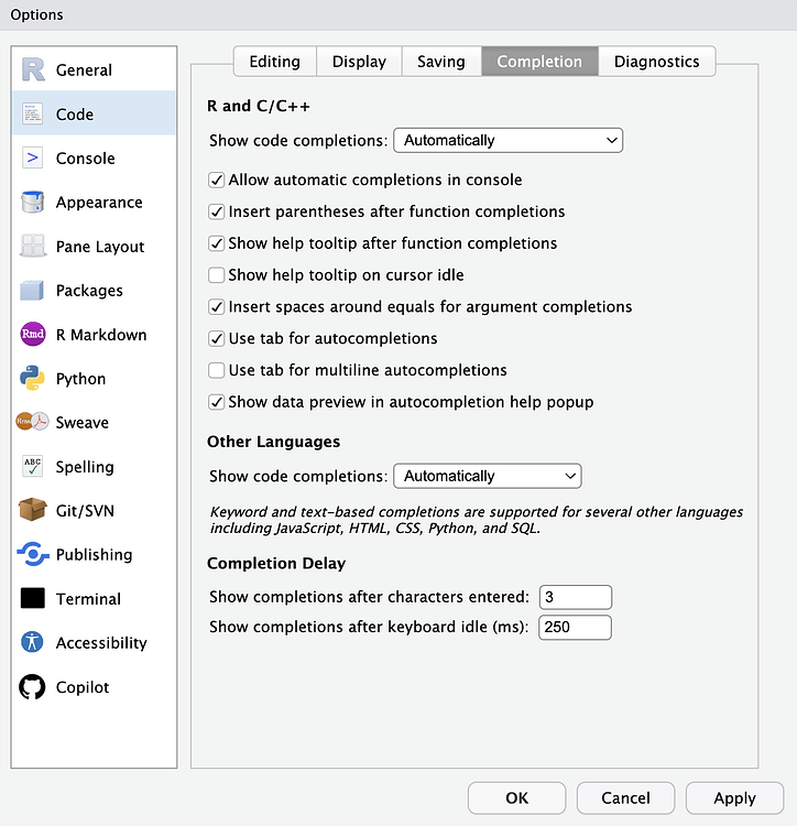 autocomplete and indentation not working in Quarto chunks after using ::: - Publishing Your ...