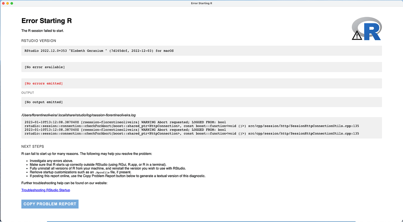 Rstudio fatal error starting - Page 2 - RStudio IDE - Posit Community