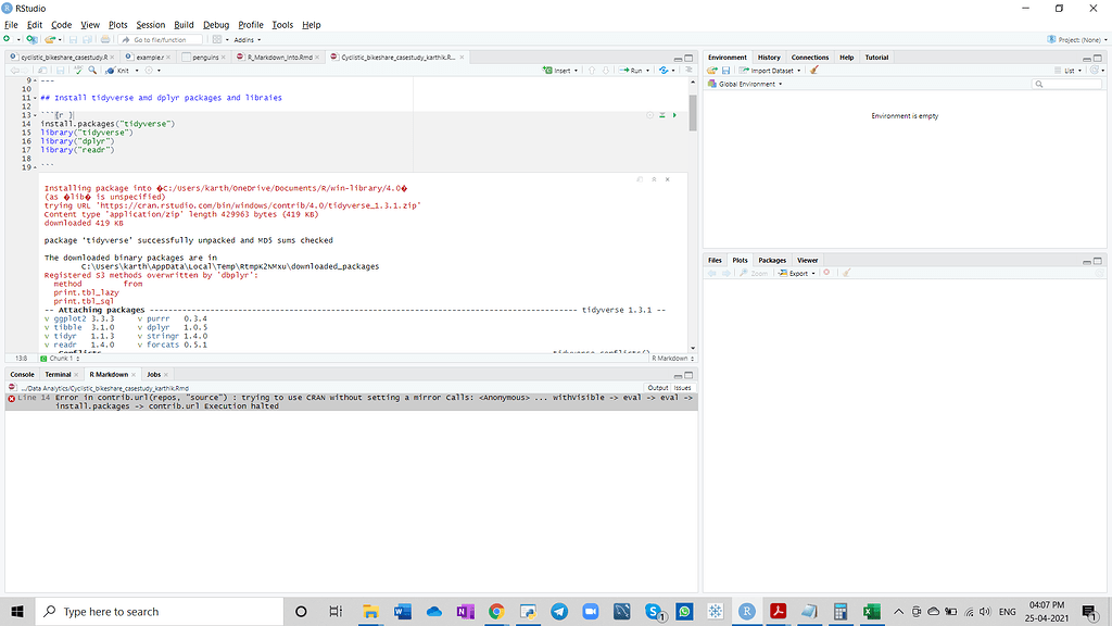 Unable to Knit R to HTML - Publishing Your Results - Posit Community