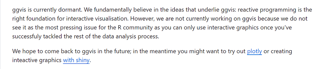 Does anyone know why ggvis was archived? - tidyverse - Posit Community