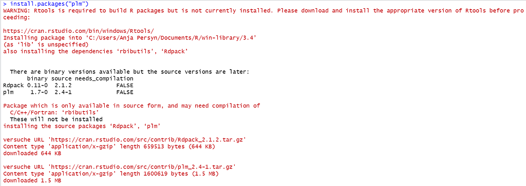 Cannot install package "plm" in R - General - Posit Community