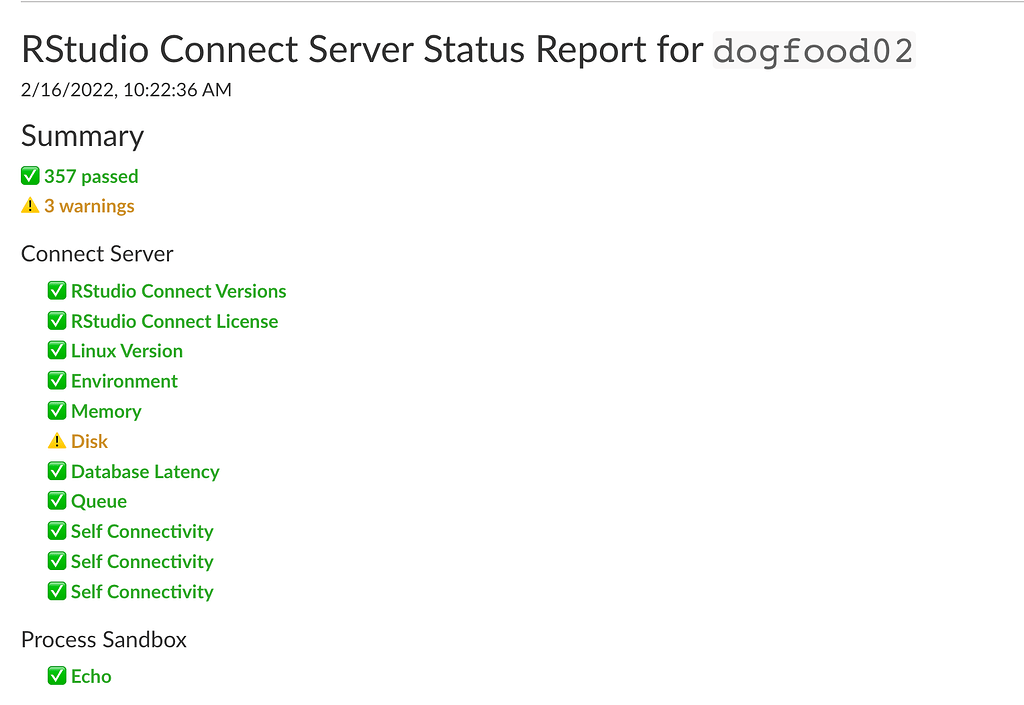 Feedback on the Server Status Reports tool - Posit Connect - Posit ...