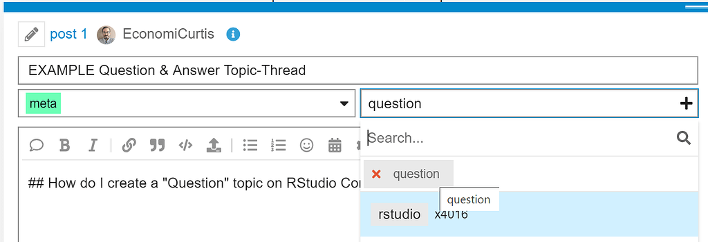 EXAMPLE Question & Answer Topic-Thread - General - Posit Community