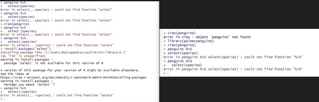 Select, Pipe Function Error - General - Posit Community