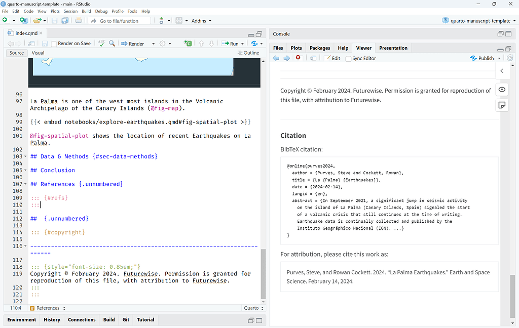 Positioning Copyright Statement Below Automatic Citation Section in Quarto Document - General ...