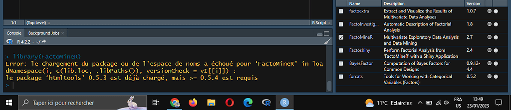 I need to use the factominer package - General - Posit Community