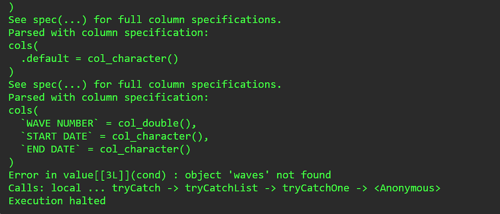 Error in value[[3L]](cond) : object 'waves' not found Calls: local ... tryCatch -> tryCatchList ...