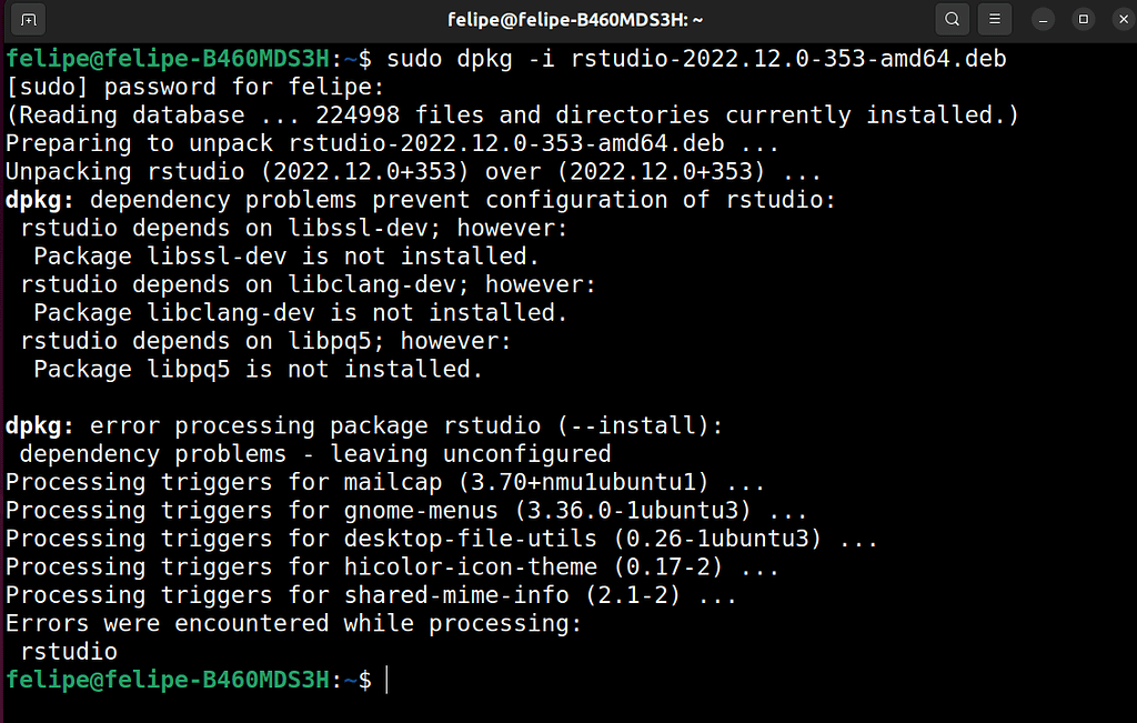 Problems trying to install RStudio in Ubuntu 22.04 - RStudio IDE - Posit Community