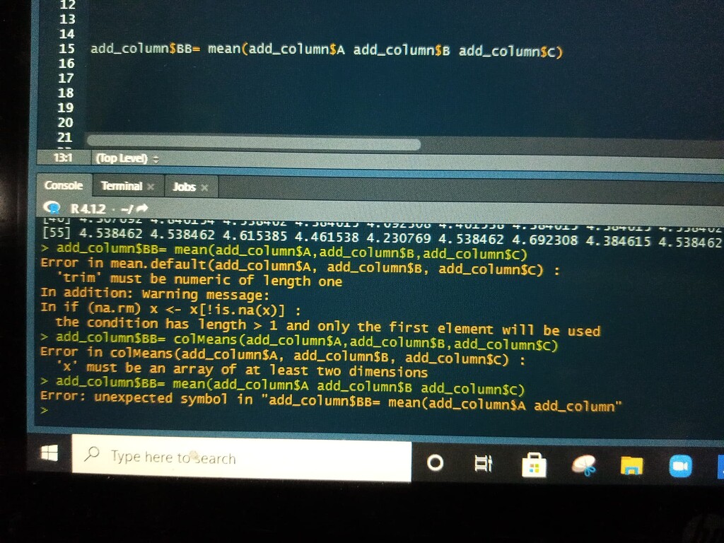 How to calculate the mean of different column - General - Posit Community