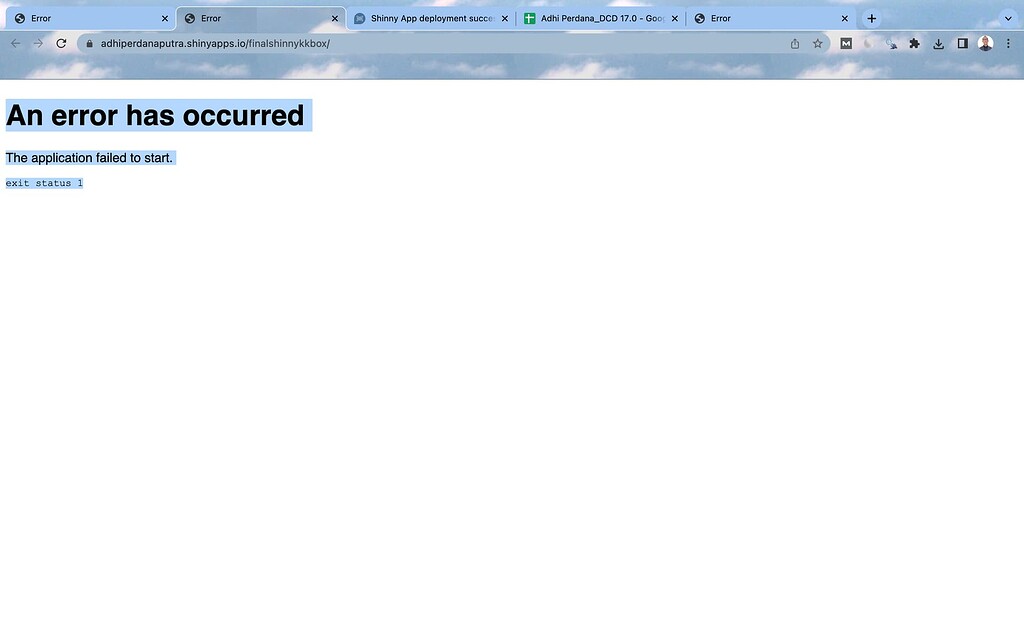Shinny app deployment success but failed to load online - shinyapps.io - Posit Community