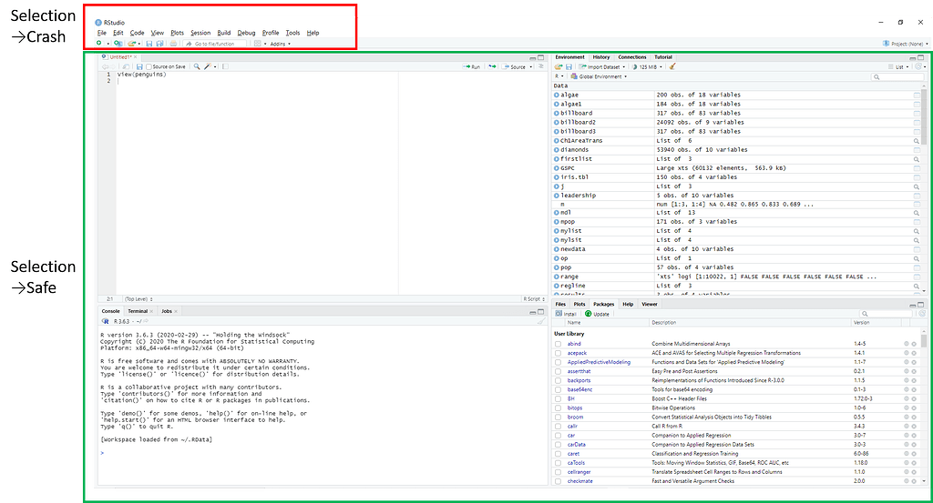 Rstudio crash after selecting tool bar - RStudio IDE - Posit Community