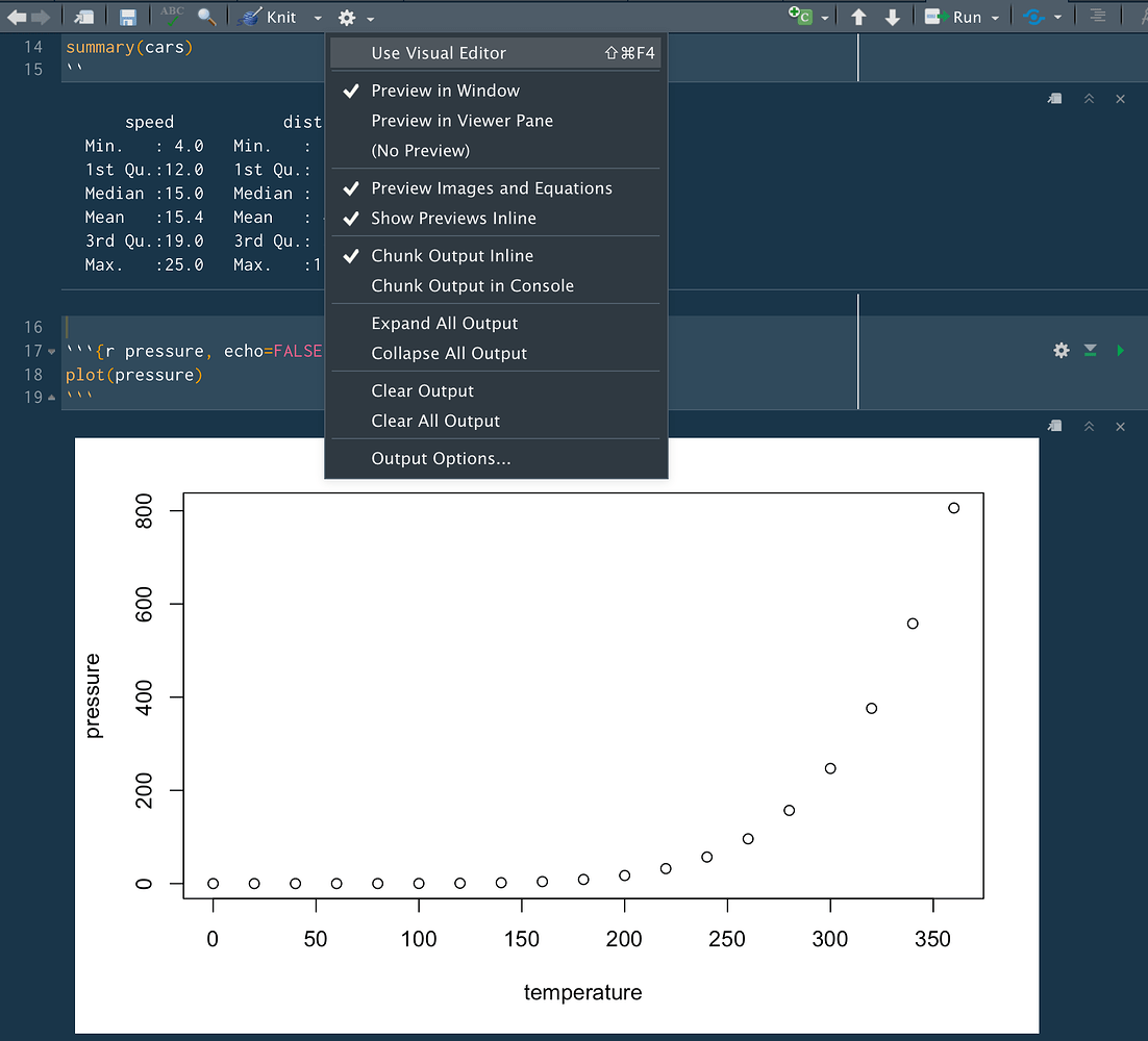 Plots in R Markdown code chunks are shown in plots pane instead of ...