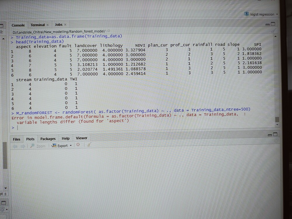 error in model frame default, variable lengths differ - General - Posit Community