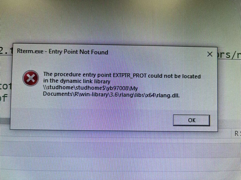 the procedure entry point extptr_ptr could not be located in the dynamic link library rlang.dll ...
