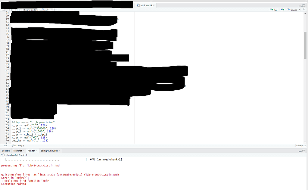 error when compiling report - "execution halted" - Rmpfr - General ...