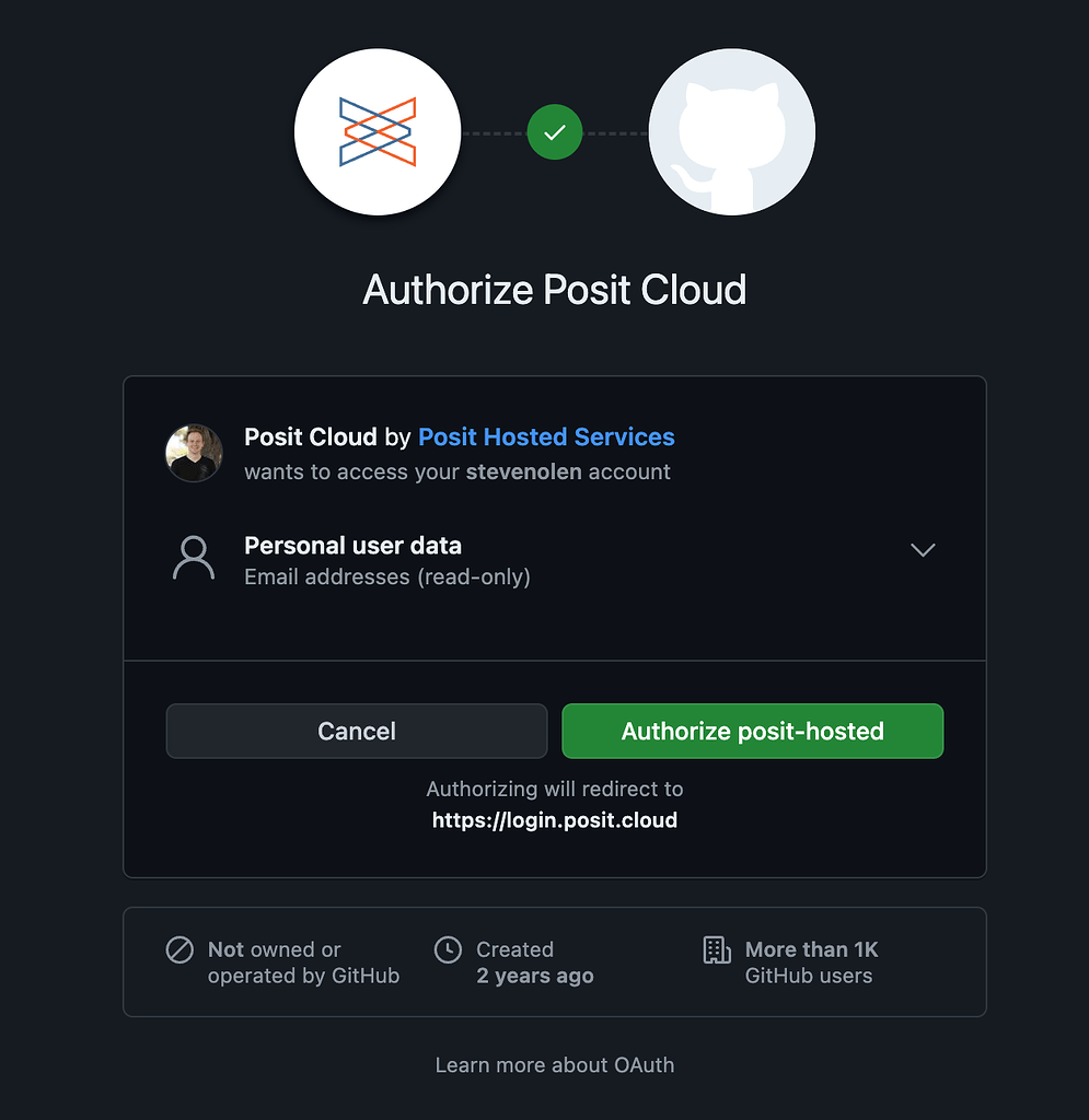 GitHub OAuth Application migration - Posit Cloud - Posit Community