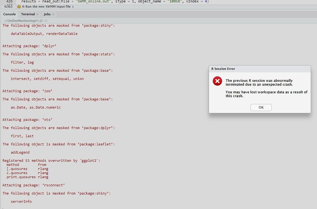 crash Rstudio in AWS (linux based) after using a function - General - Posit Community