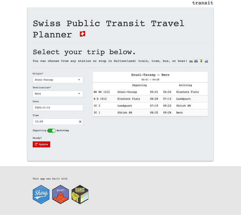 Swiss Public Transit Travel Planner Table Contest Submission Tables Posit Community 