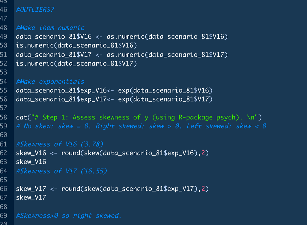 NaN when running for skewness exp(variable) - General - Posit Community