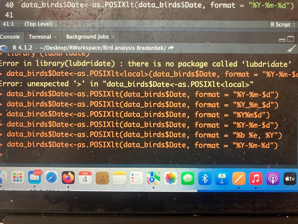 Why NA, when chr type was changed into POSIXlt? - RStudio IDE - Posit ...