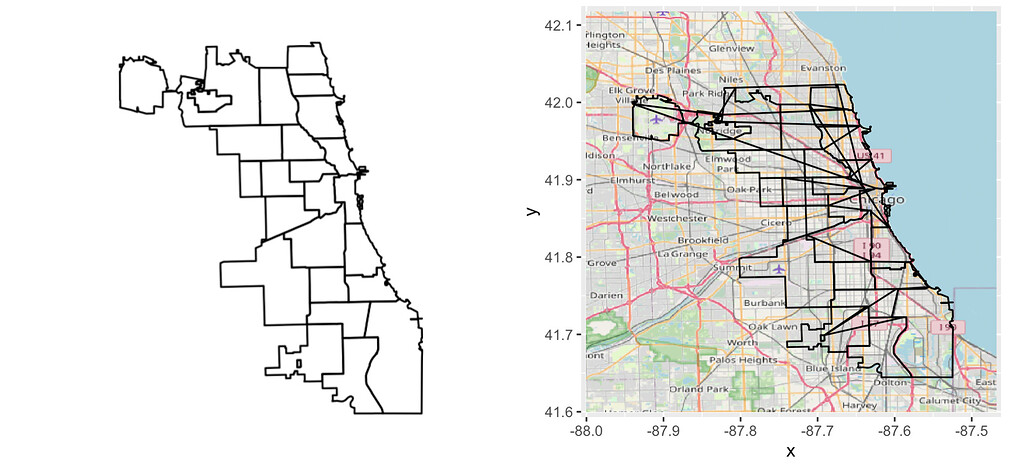 Issue in the visualization of maps with OpenStreetMap and a shapefile ...