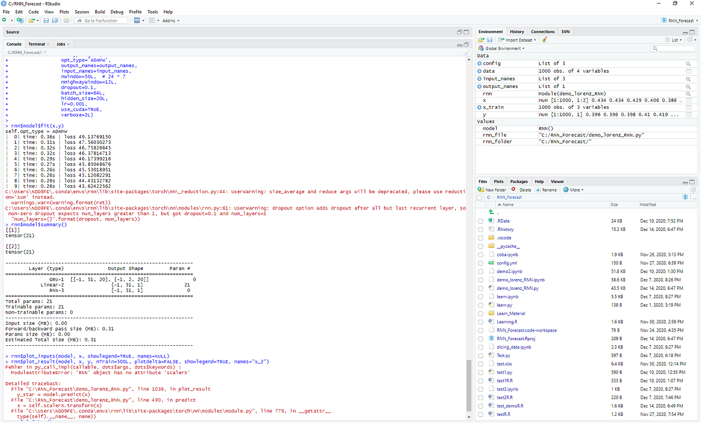 ModuleAttributeError: 'RNN' object has no attribute 'scalerX' - General - Posit Community