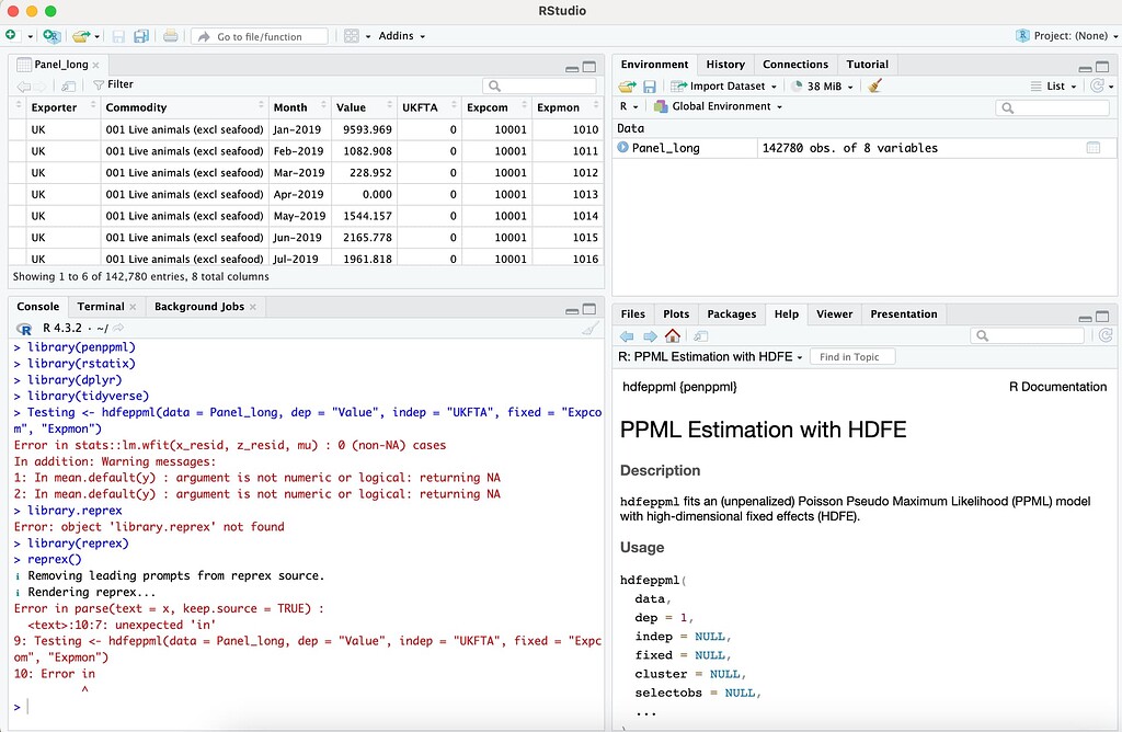 Hdfeppml Error In Stats Lm Wfit X Resid Z Resid Mu 0 Non Na Cases General Posit