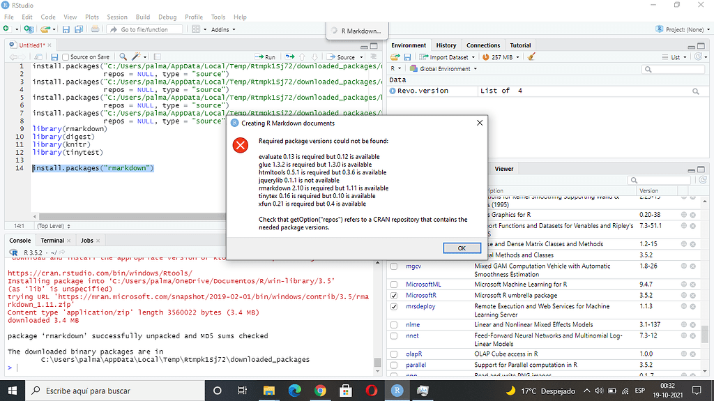 I cannot use Rmarkdown - Publishing Your Results - Posit Community