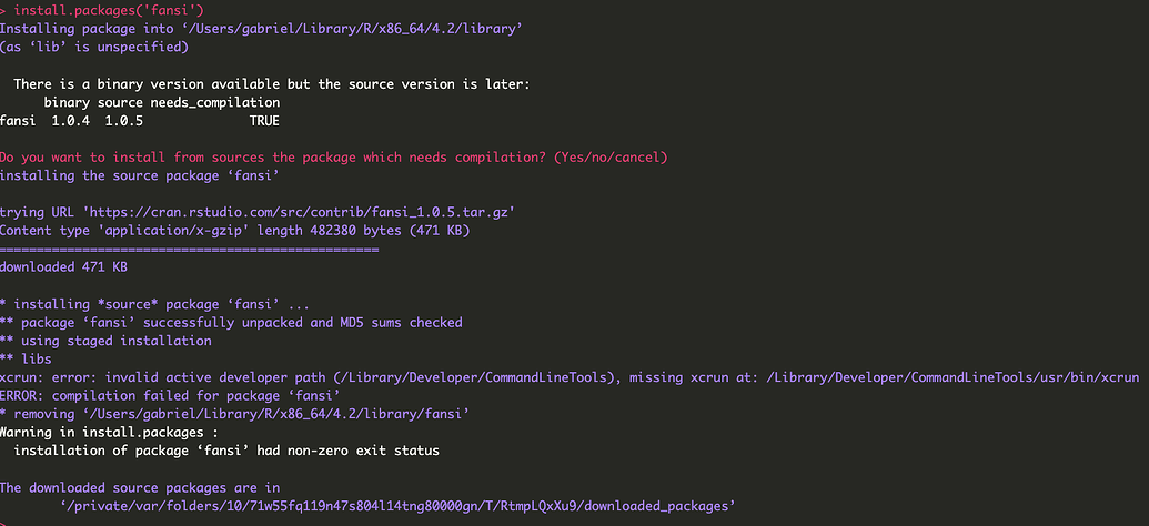Cannot install ggplot2 in R "installation of package ‘ggplot2’ had non-zero exit status ...