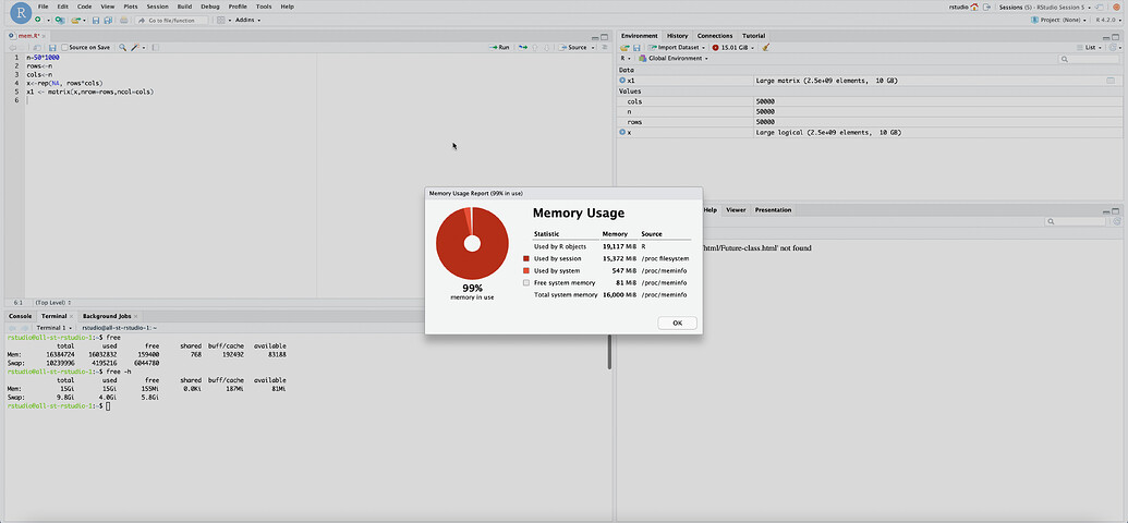 Can RStudio use swap on LInux? - RStudio IDE - Posit Community