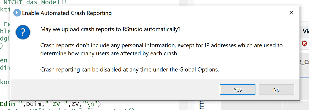 Disabling Crash Reporting in RStudio - RStudio IDE - Posit Community