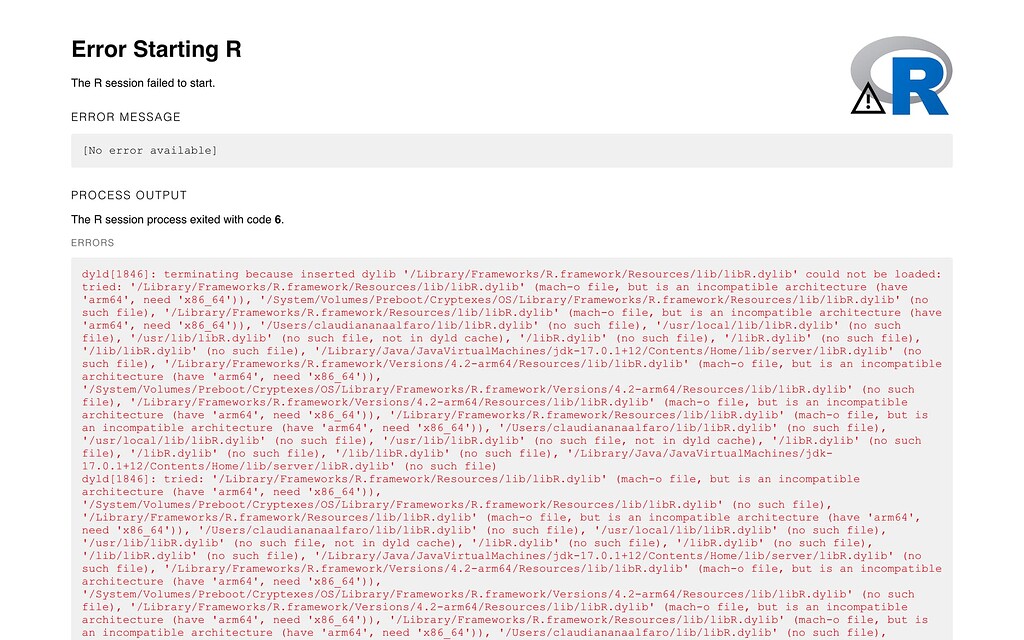 I can't star my RStudio on my mac - RStudio IDE - Posit Community