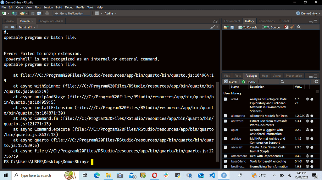 R Studio Terminal - RStudio IDE - Posit Community