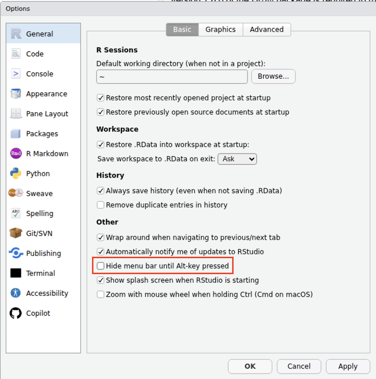 Menu not popping up in RStudio - RStudio IDE - Posit Community