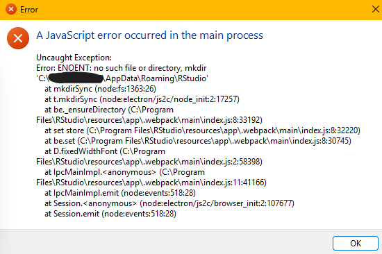 Error after updating RStudio to 2025.09.1 - RStudio IDE - Posit Community