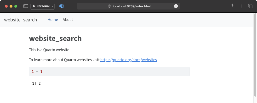 How (where) can I set `search: false` for quarto book (but not for ...